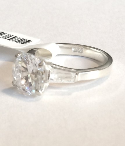 Sterling Silver Solitaire Engagement Ring Size 9 10 Round Cubic Zirconia 925 | eBay