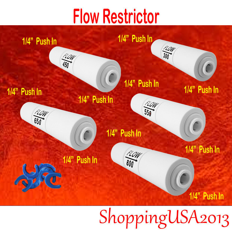 Water Filter Flow Restrictor Connector Quick Connect Push In 1/4" 300 ...