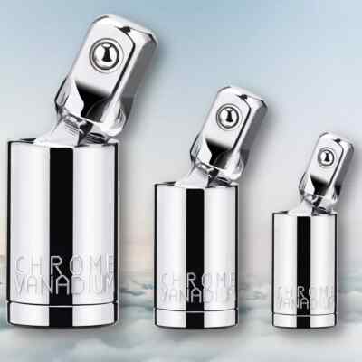 3PCS Universal Joint Socket Set, 1/4” 3/8” 1/2” Drive Swivel Socket ...