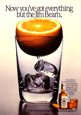 JIM BEAM & ORANGE JUICE—VINTAGE 1980s MAGAZINE ADVERTISEMENT—ORIGINAL ...