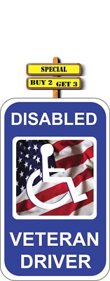 Handicap Wheelchair Disabled Veteran Driver Flag Sticker Buy 2 Get 3 ...