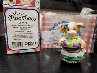 Enesco Mary's Moo Moos March "Corn, Beef And Cabbage" | eBay