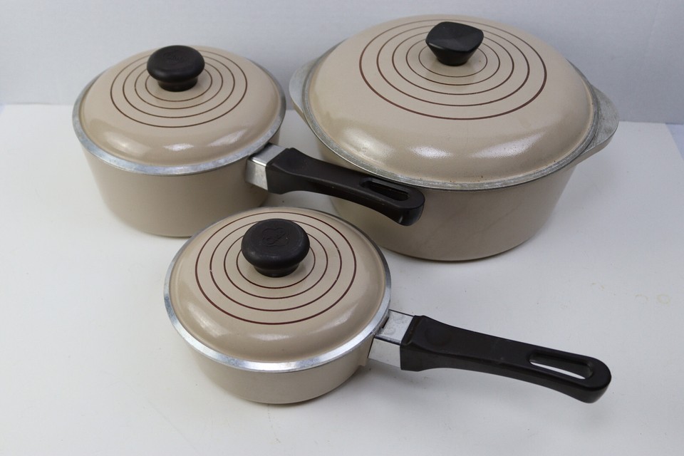 Vtg Club Aluminum Cookware 6 pc Set of Pots Pans Dutch Oven with Lids ...