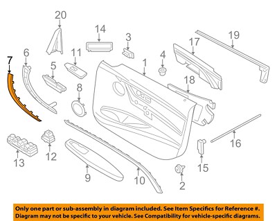 BMW OEM 12-20 320i xDrive Rear Door Interior Trim-Handle Molding ...