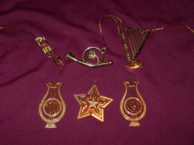 (6) Brass MMA Metropolitan Museum & Russ MUSICAL INSTRUMENTS Christmas ...