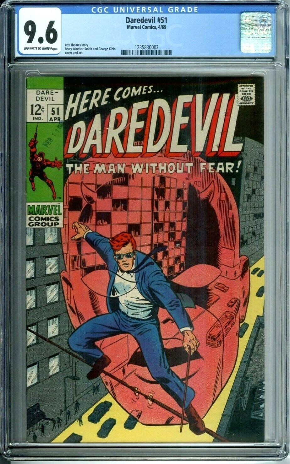 DAREDEVIL 51 CGC 9.6 trapeze cover NewCGCcase Silver Age MARVEL COMICS ...
