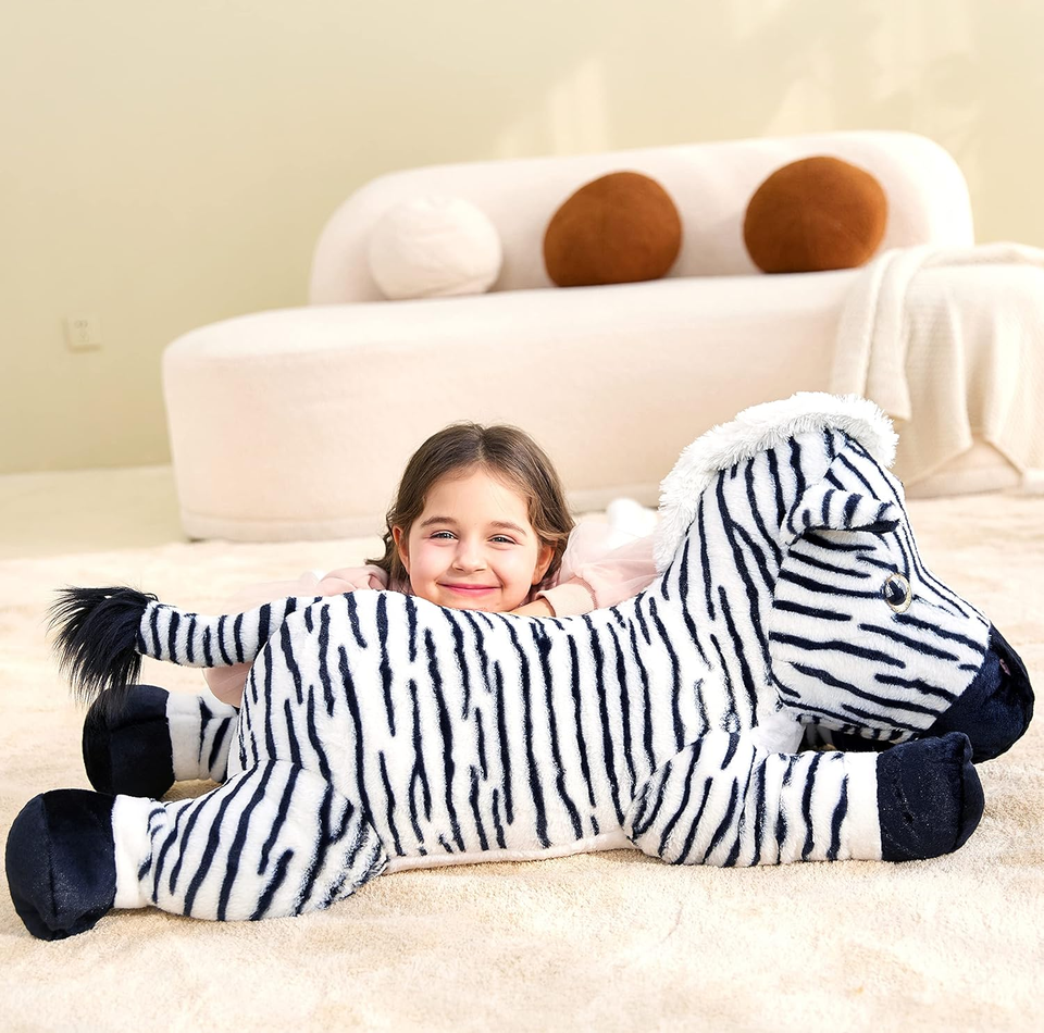 Large Zebra Stuffed Animal Plush Toy,30" Giant Zebra Cute Jumbo Soft ...