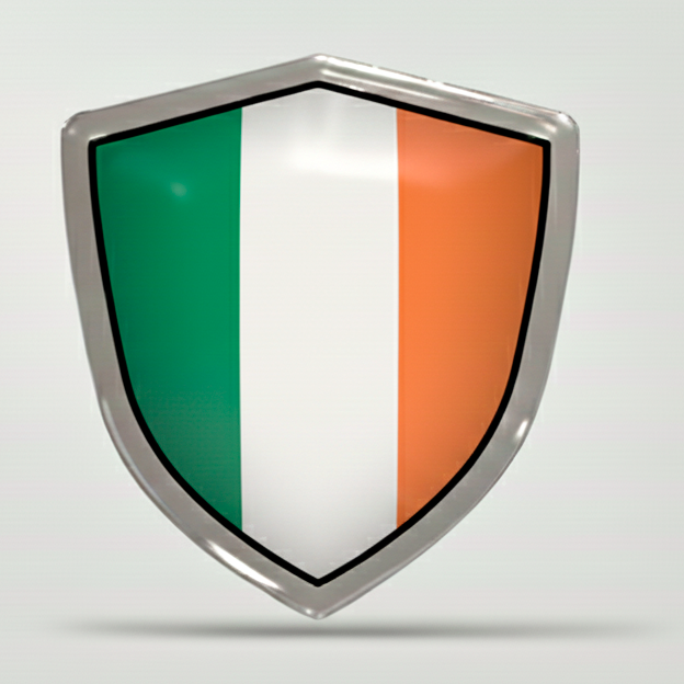 3D Domed Ireland Flag Car Sticker Resin Irish Emblem Badge Decal Gel ...