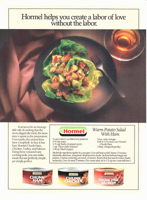 1990 Hormel Ham Chunk Chicken Potato Salad vintagePrint Ad Food ...