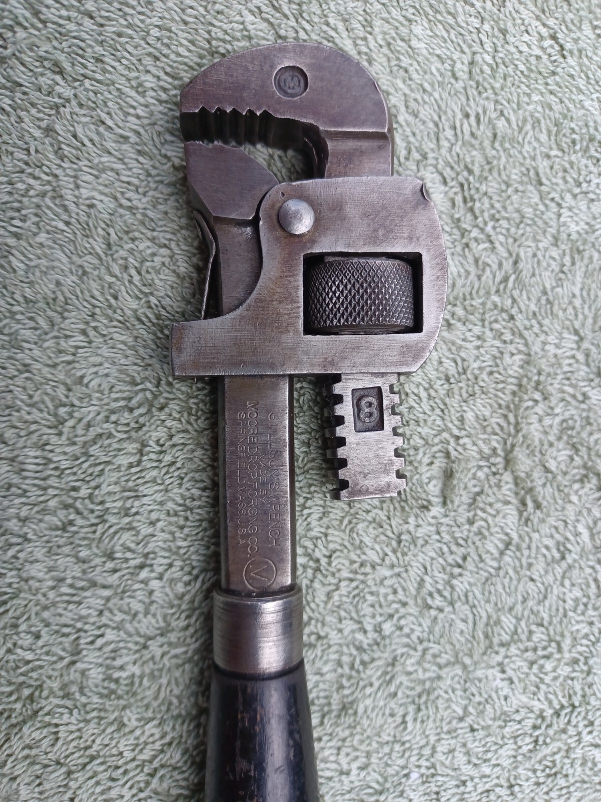 Vintage "Stillson's Wrench" 8in Pipe/Monkey Wrench Moore Drop Forging ...