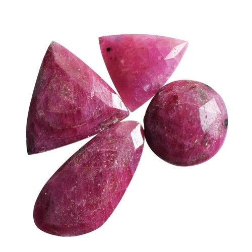 Genuine Tanzanian Ruby Mix Shape 4 Pieces Lot Jewelry Making Loose ...