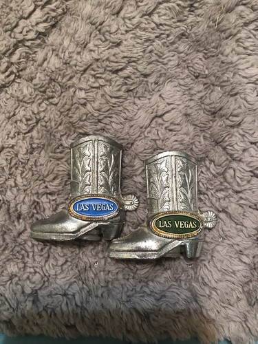 LAS VEGAS Souvenir Silver Cowboy Boots Salt & Pepper Shakers ! | eBay