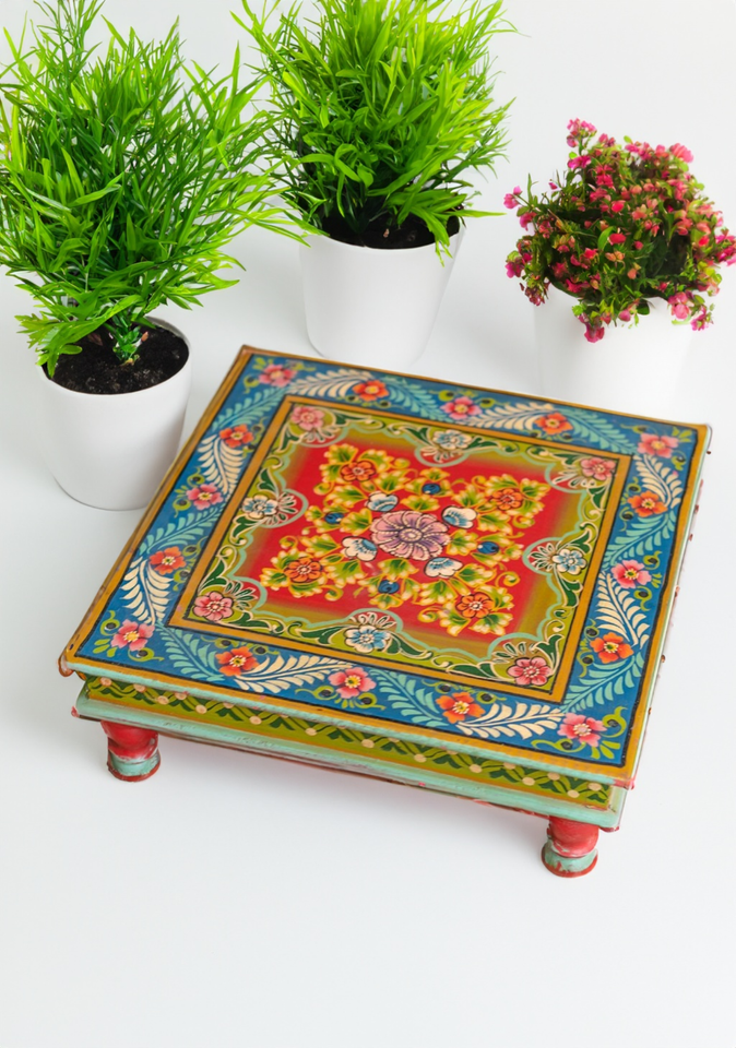 Wooden Bajot Table Vintage Style Classic Handmade Indian Coffee & Side ...