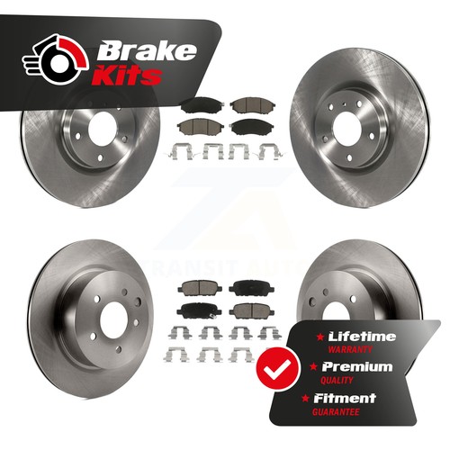 Front Rear Disc Brake Rotor And Ceramic Pad Kit For 2009-2013 INFINITI ...