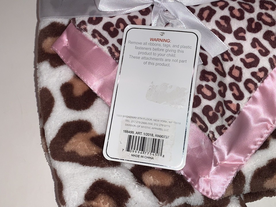 Nuby 2 Piece Set Baby Blanket and Plush Security Lovey Leopard Cheetah ...