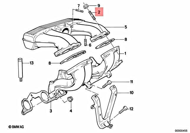 Intake Manifold Stud (7 X 55 mm) Genuine For BMW 07129908122 | eBay