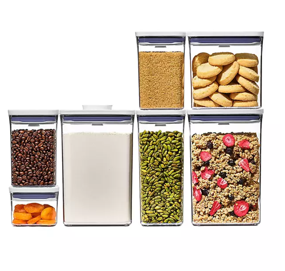 OXO POP 7-Piece Airtight Food Storage Container Set Pantry Kitchen ...