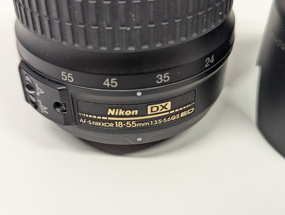 Nikon AF-S DX NIKKOR 18-55mm f/3.5-5.6G II ED Lens with HB-34 Hood ...