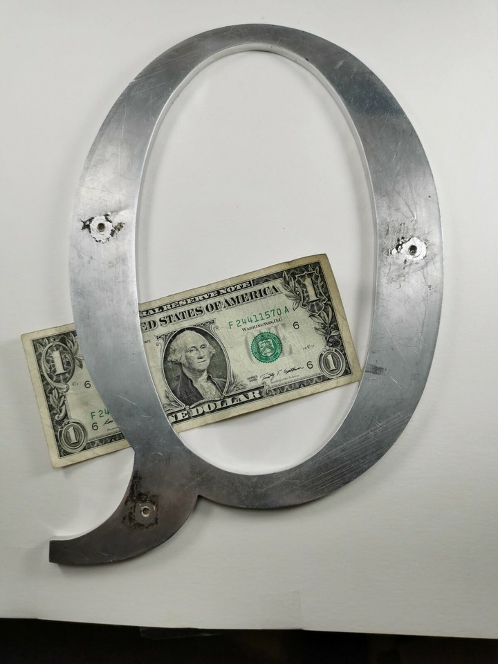 Vintage Large Aluminum Letter " Q " Decor Industrial Alphabet | eBay
