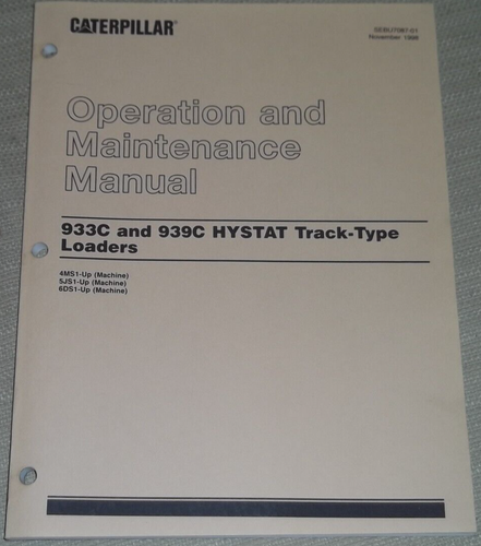 CAT Caterpillar 933C 939C Hystat Piste Chargeur Opération & Maintenance ...