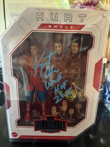WWE KURT ANGLE Signed Autographed Mattel Ultimate Figure - W ...
