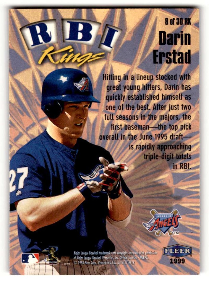 1999 Ultra #8RK Darin Erstad Anaheim Angels Baseball Cards EX/NM ID ...