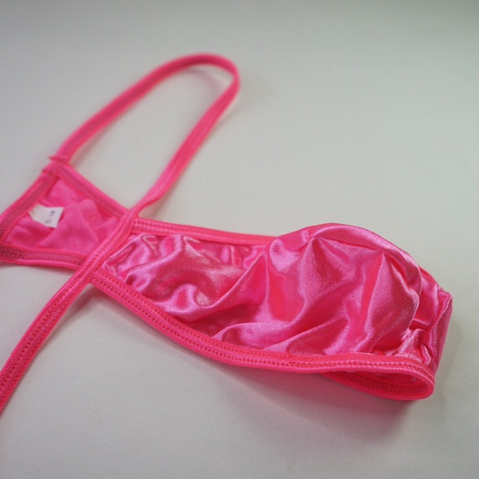 K202Y K202 Mens String Posing Thong Small Contoured Pouch Shiny Satin ...