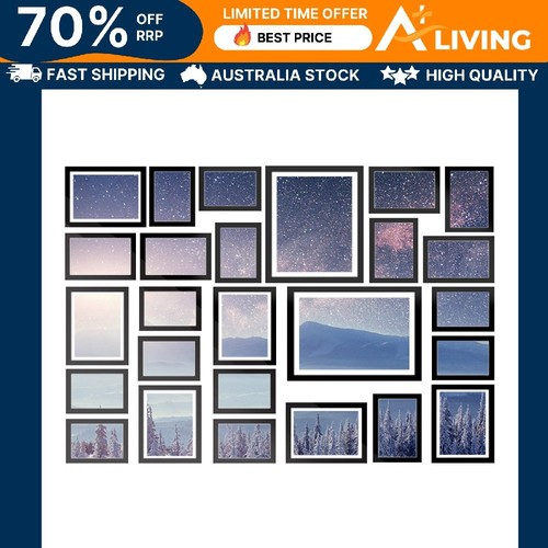 26-Piece Photo Frame Set for 3R to 8R Prints Durable Polymer with ...