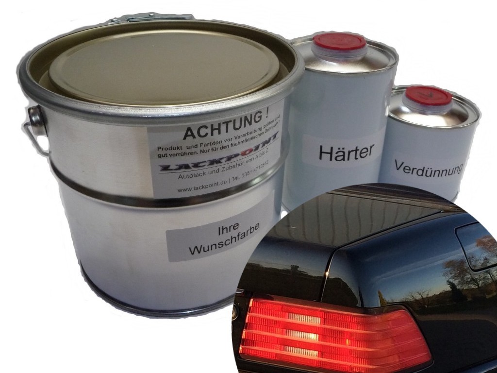 1,75 Liter Set 2K Car Paint Suitable for Mercedes 040 Black No Clear ...