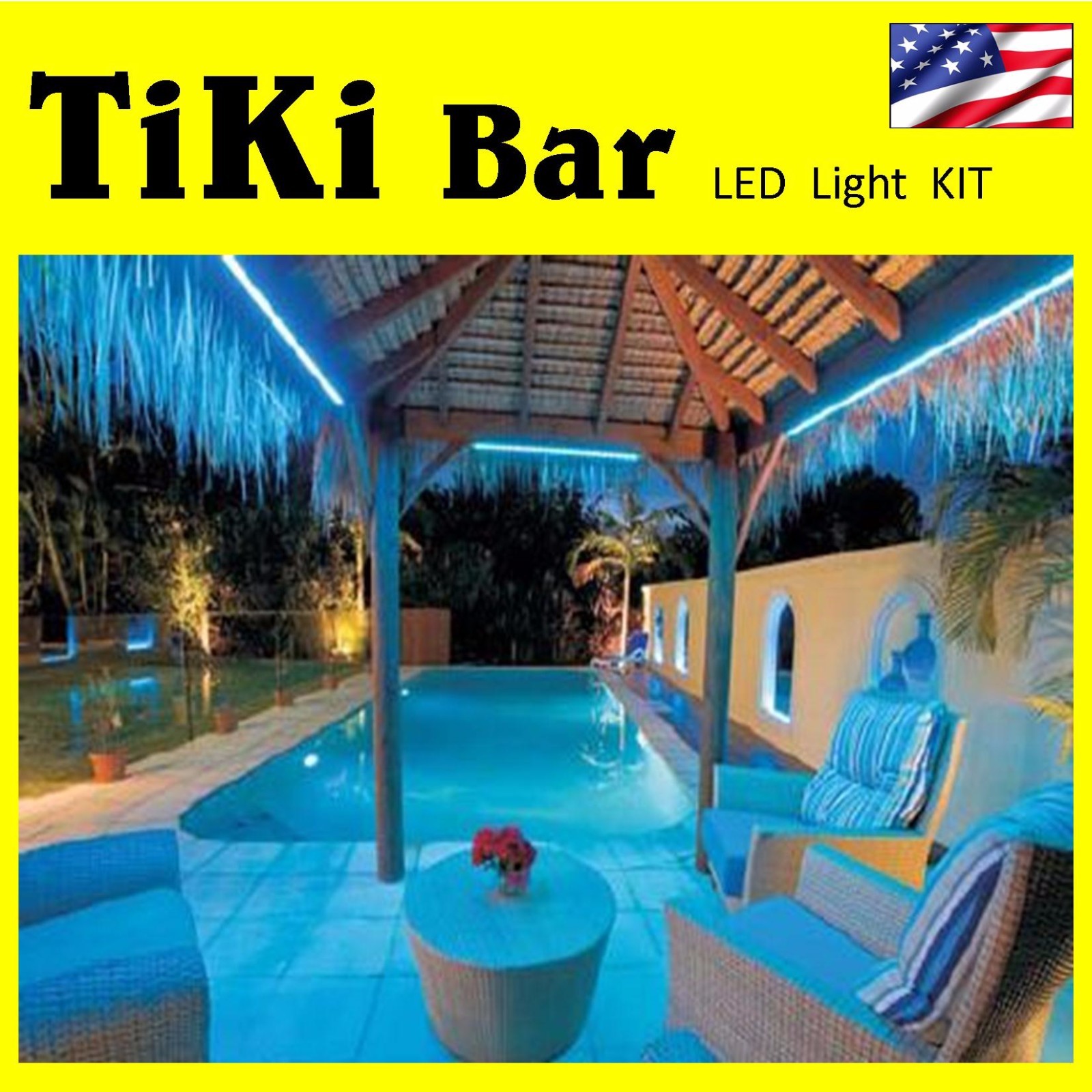 TIKI bar LED light decoration - with remote control - custom cut sizes ...