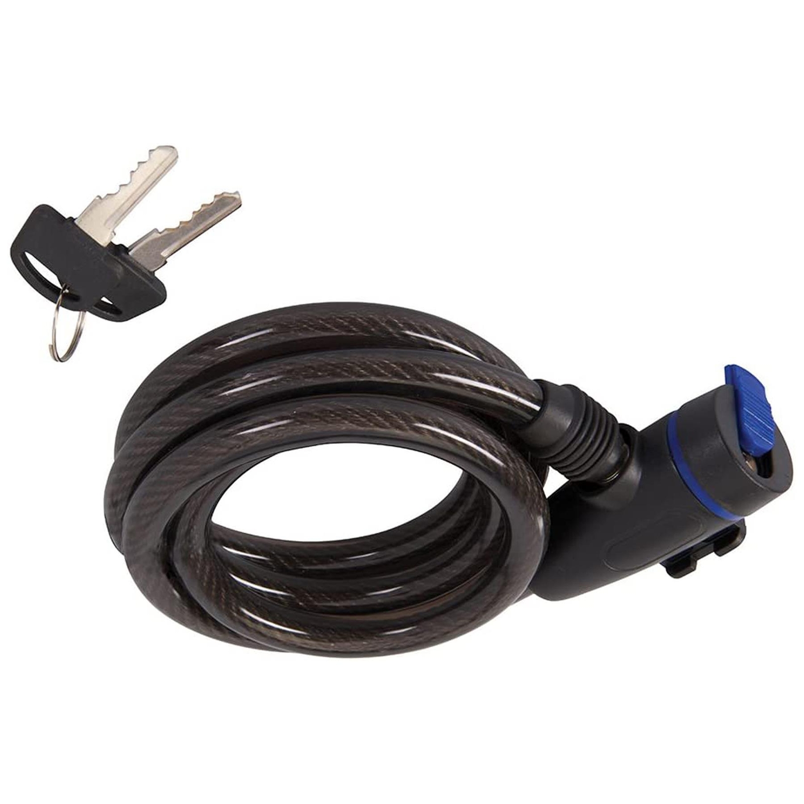 Silverline 1.5M LONG COILED STEEL BIKE LOCK 12mm Thick Bicycle ...