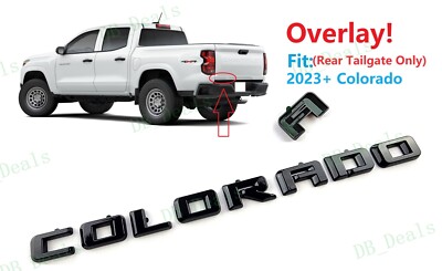 OVERLAY 1PC Gloss Black Rear Tailgate Colorado Emblem Letters Fit 2023 ...