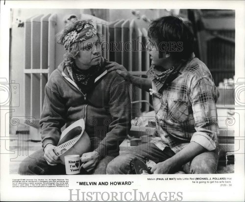 1980 Press Photo Actors Michael J. Pollard, Paul Le Mat in "Melvin and ...