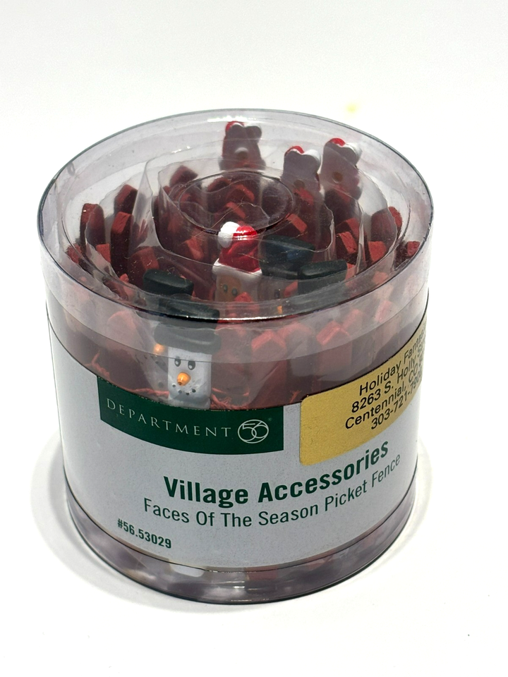 Dept 56 FACES OF THE SEASON PICKET FENCE! Christmas, North Pole, Santas ...