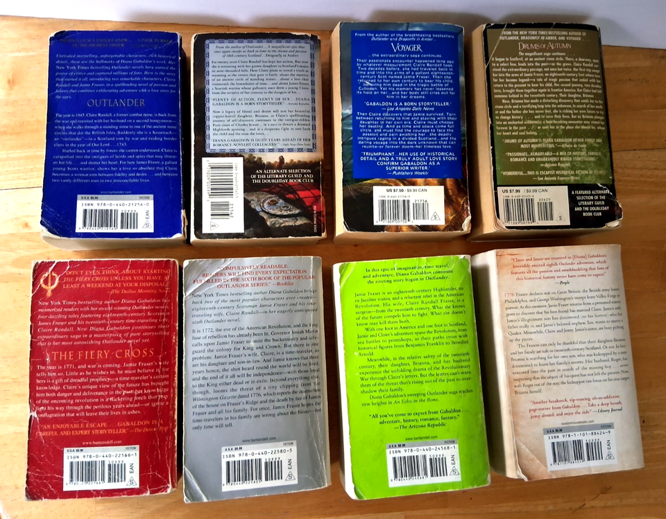OUTLANDER 8 Book Series by Diana Gabaldon Paperbacks / Acceptable-Good ...