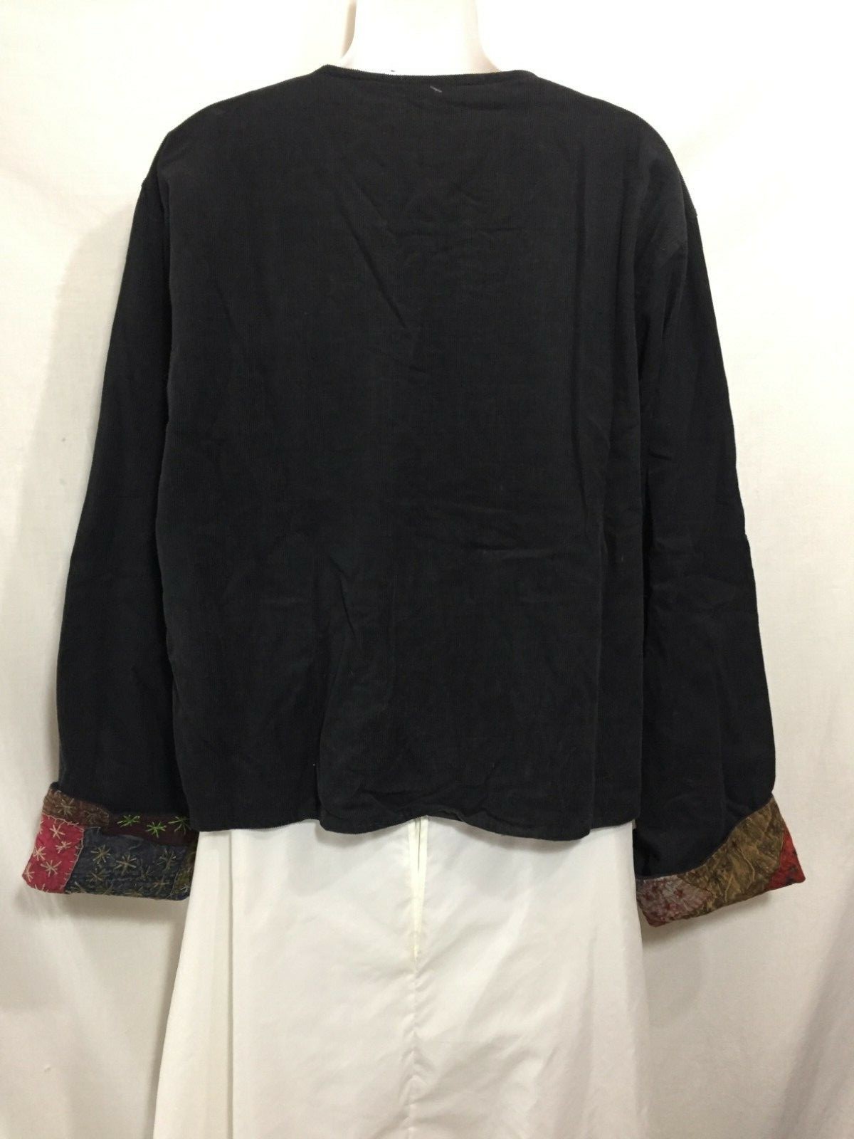Sacred Threads Jacket Medium Large Black Corduroy Nothing Matches ...
