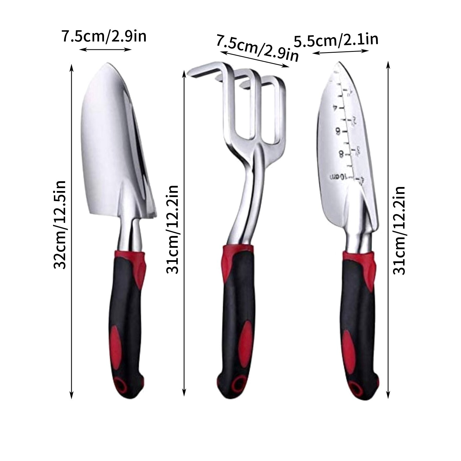 3PCS Gardening Hand Tool Set Cultivator Fork Trowel Kit Garden Farming ...