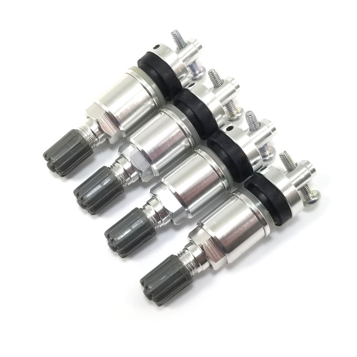 4x Chrome Clamp-On TPMS Valve Stems for Smart Sensor One/ITM Uni-Sensor ...