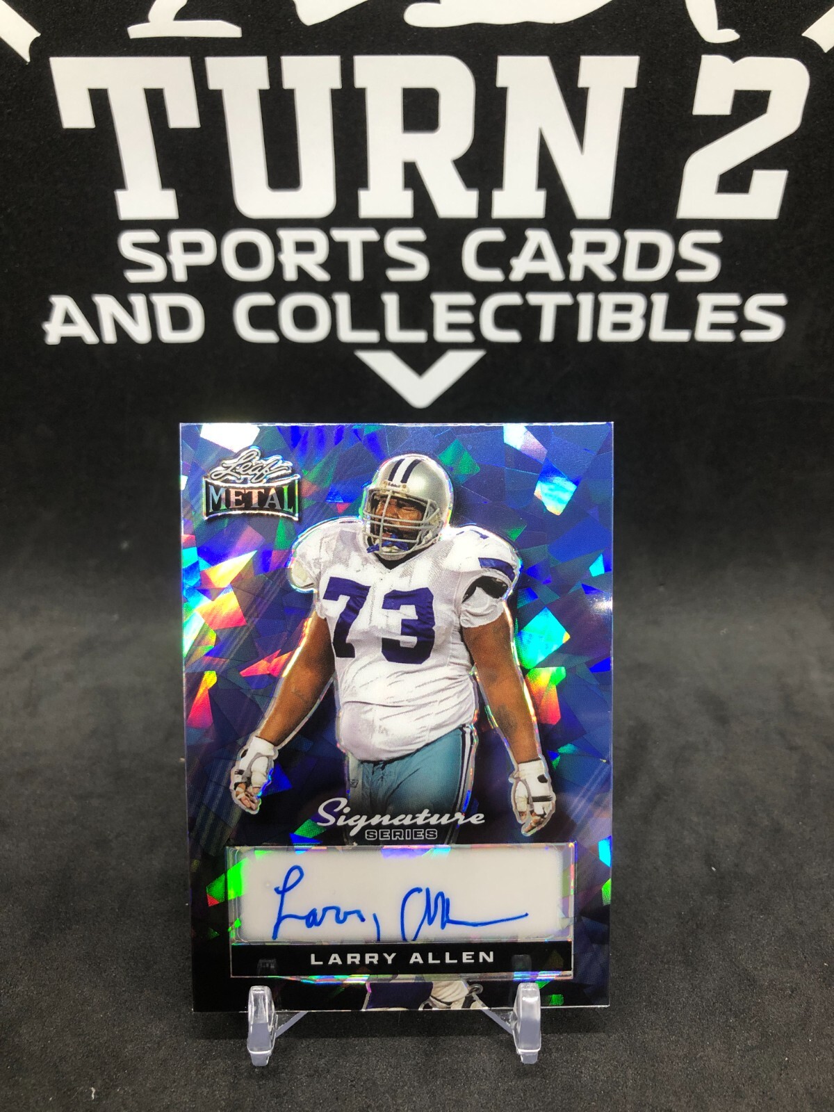 2024 Leaf Metal Signature Series LARRY ALLEN Blue Cracked Ice Auto 1/1 ...