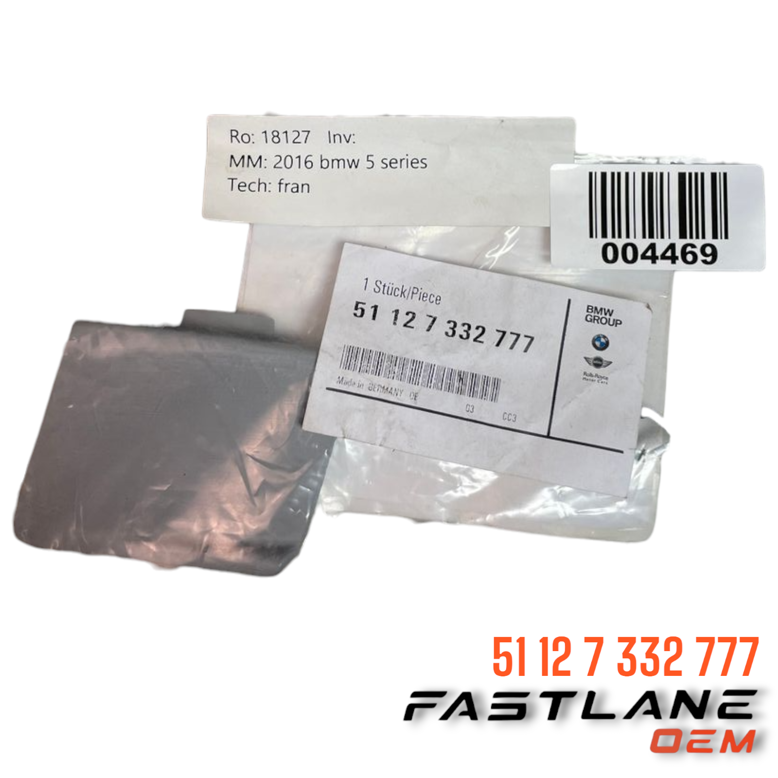 BMW 5 F10 Rear Bumper Tow Hook Eye Cover 51127332777 2014oem for sale ...