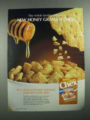 1987 Ralston Honey Graham Chex Cereal Ad - The Whole Family Will Love ...