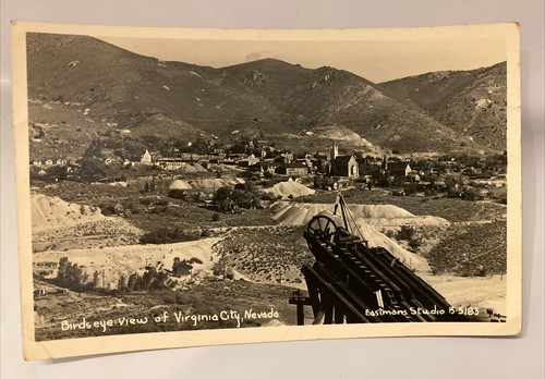 20s Birds Eye View of Virginia City Nevada NV Eastman Studio Photo RPPC ...