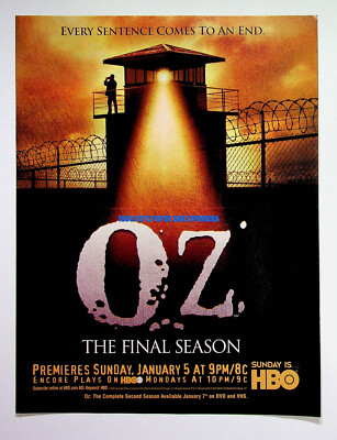Oz HBO TV Channel 2003 Trade Print Magazine Ad Poster ADVERT | eBay