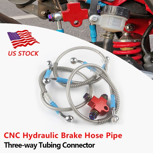 CNC Hydraulic Brake Hose Pipe Three-way Tubing Connector Motorcycle ...