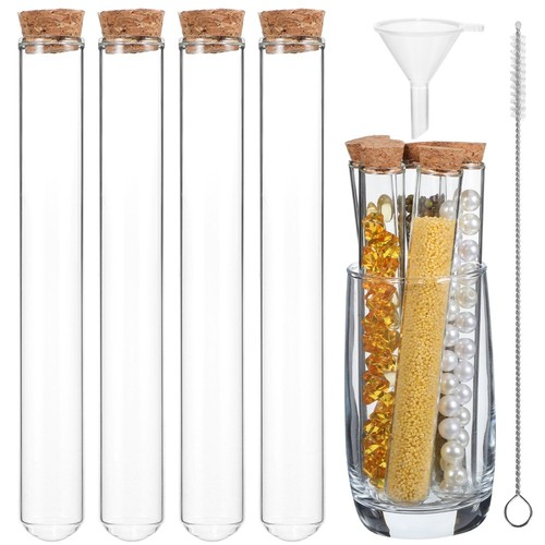 16 Pcs High Borosilicate Test Tube Set Science Lab Tubes with Cap Cork ...
