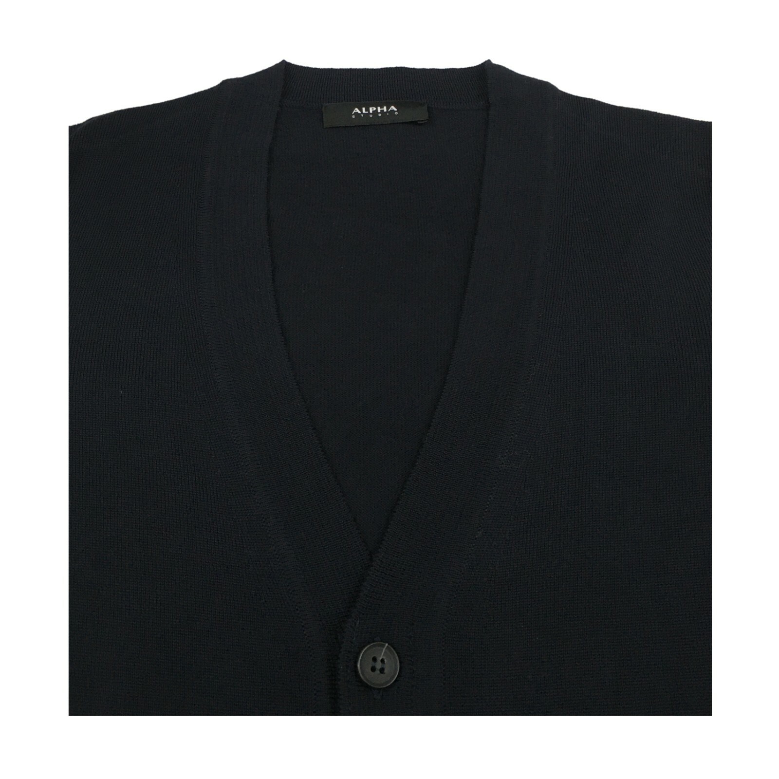 Mens Cardigan with Button And Pockets Alpha studio AU-1016E 100% Wool ...