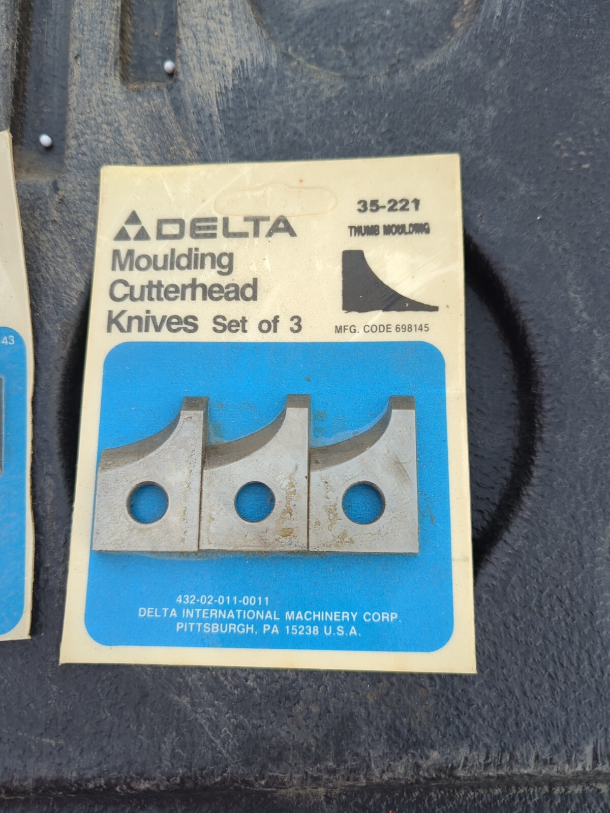Delta Molding Cutter Knives Knife Set 35-221 Moulding Cutterhead USA ...