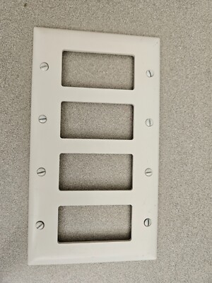 Eaton White 4-Gang Decorator UNBREAKABLE Mid-Size Wallplate Cover | eBay