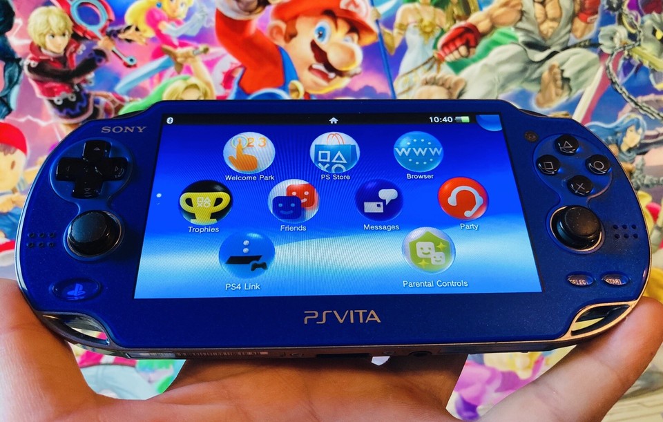 Blue Sony PlayStation PS Vita PSV Portable Console OLED PCH-1000 ...