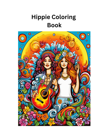 2. NEW Peace & Love Hippie Coloring Book – Trippy Retro Art | eBay